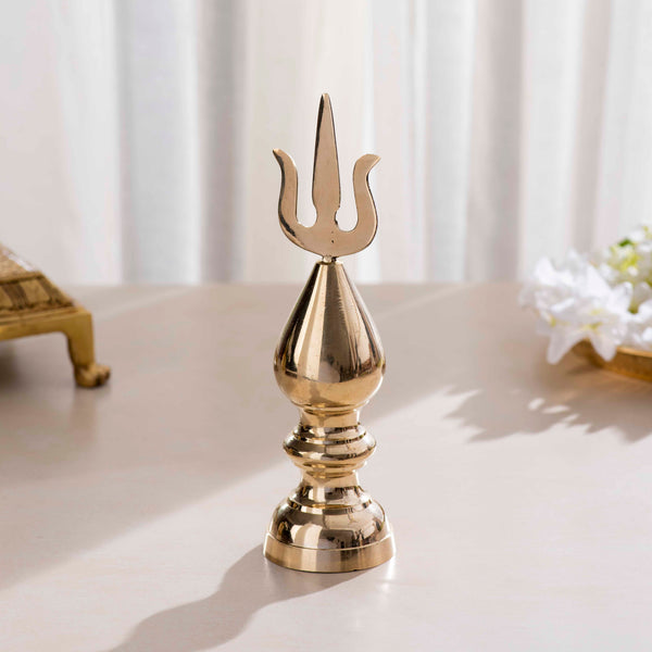 Brass Kalash Trishul - 8 Inch - Darbar Craft