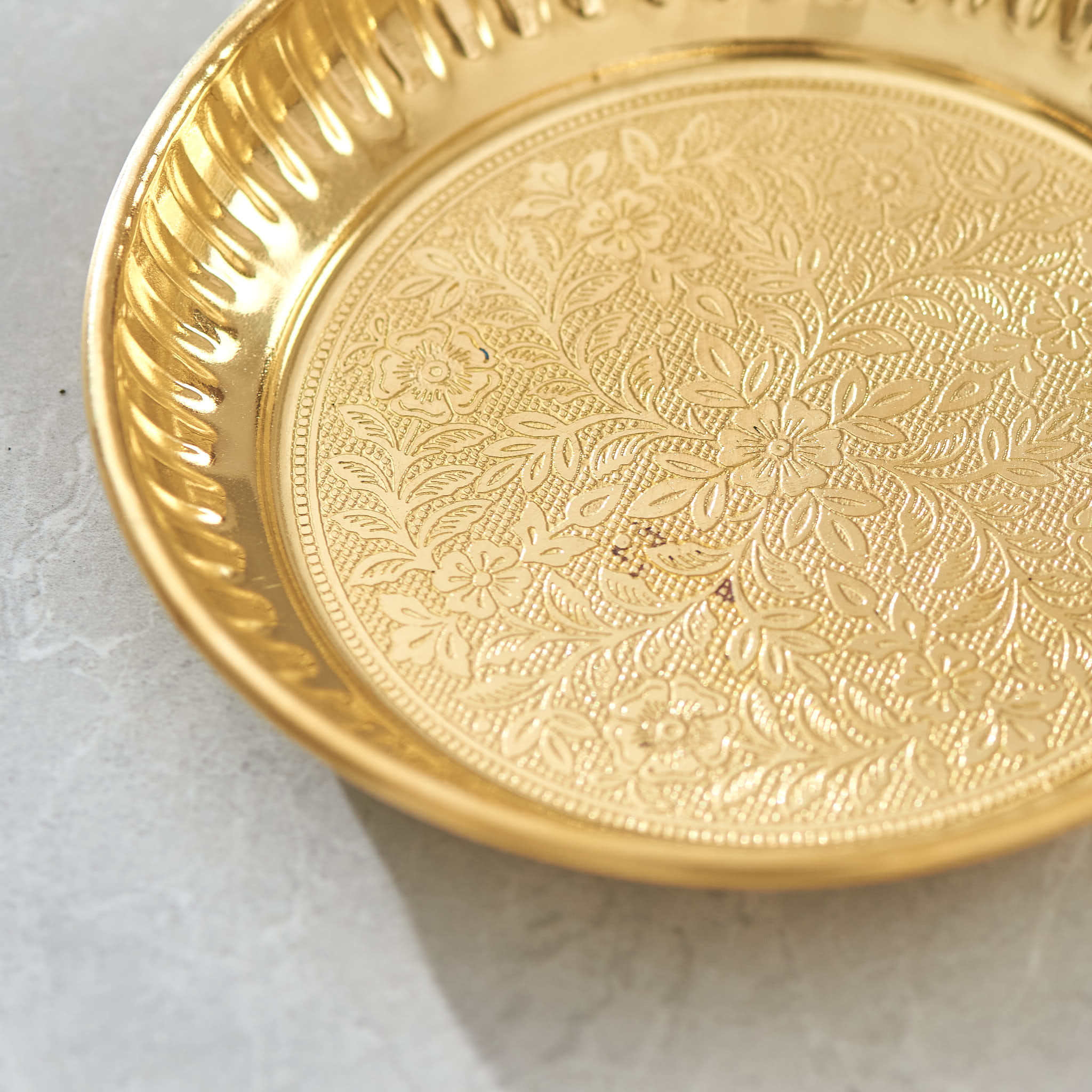 Pure Brass Plate/Brass Bhog Plate/Prasad Plate - Darbar Craft