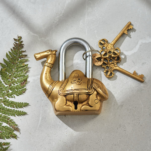 Secure with Style: Brass Animal Lock - Darbar Craft