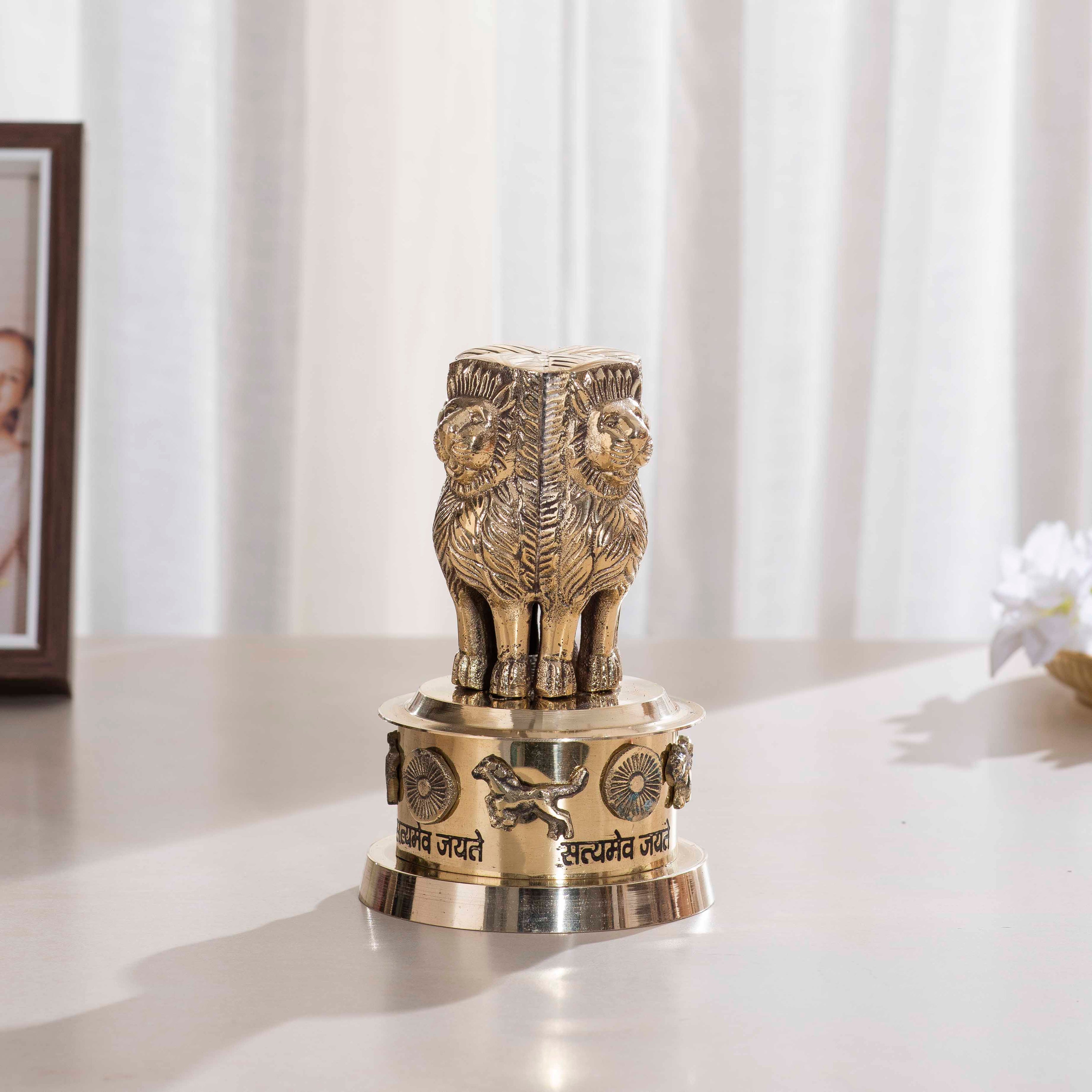 Brass Ashok Stambh - 5 Inch - Darbar Craft