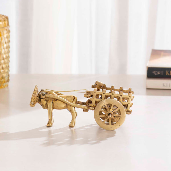 Brass Bull Cart [5 inch] - Darbar Craft