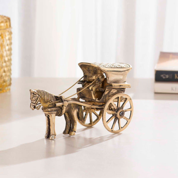 Brass Horse Cart - 5 Inch - Darbar Craft
