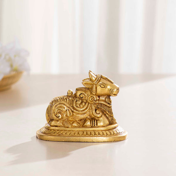 Brass Superfine Mahadev Nandi [4 inch] - Darbar Craft