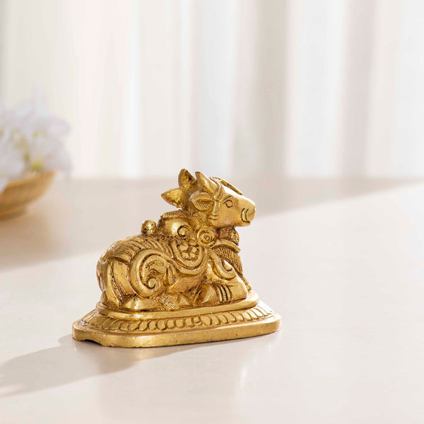Brass Superfine Mahadev Nandi [4 inch] - Darbar Craft
