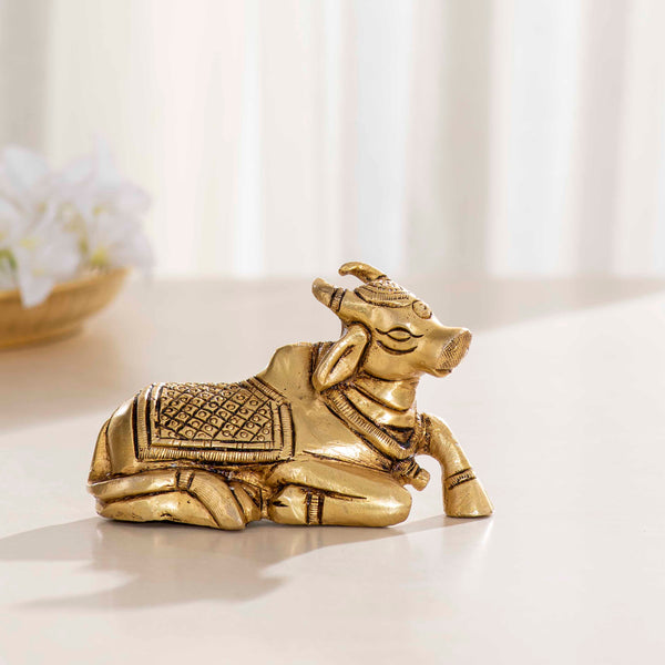 Brass Superfine Mahadev Nandi [ 3 inch] - Darbar Craft