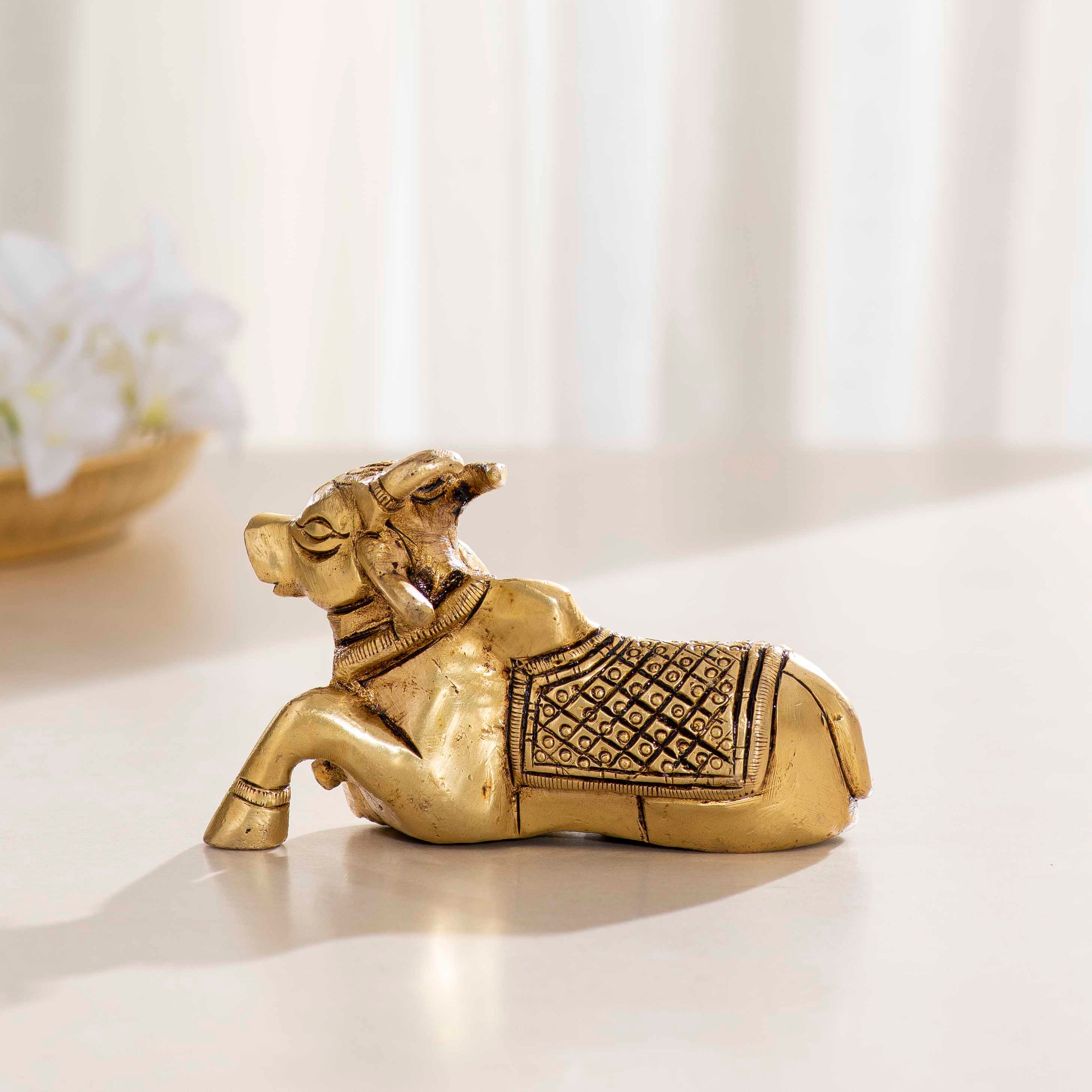 Brass Superfine Mahadev Nandi [ 3 inch] - Darbar Craft