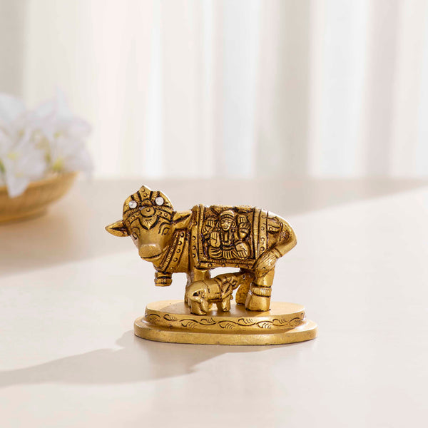 Buy Cow And Calf Statue | Kamdhenu Cow Idol Online in India - Darbar Craft