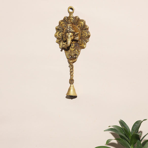 Brass Wall Hanging Ganesha - 8 inch - Darbar Craft