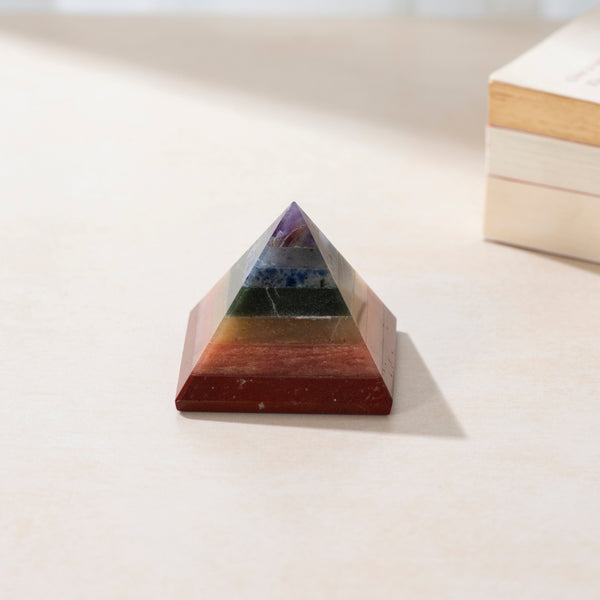 Original 7 Chakra Crystal Pyramid for Healing & Balance | Darbar Craft