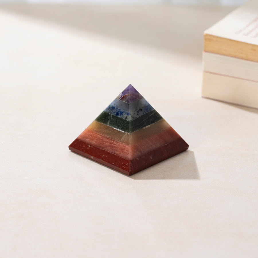 Original 7 Chakra Crystal Pyramid for Healing & Balance | Darbar Craft